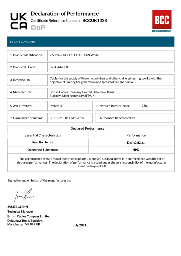 Construction Product Regulations (CPR) - British Cables Company